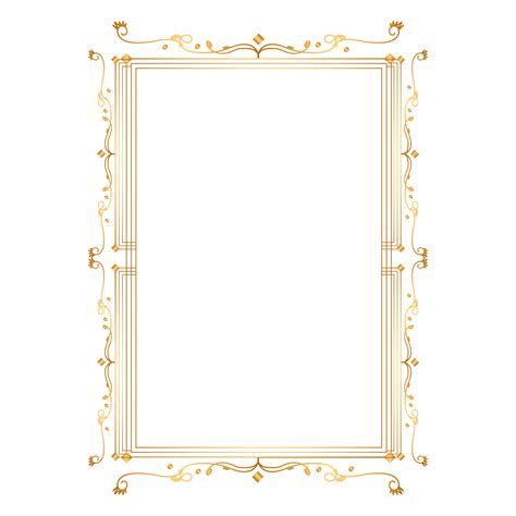 Luxury Golden Rectangle Corner Certificate Border Pattern Line Photo Thai Frame Islamic Wedding