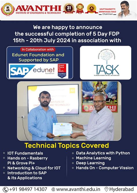 We Are Happy To Announce The Successful Completion Of 5 Day Fdp 15th 20th July 2024 In