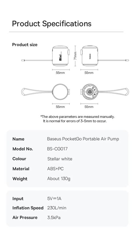 Buy Baseus Pocketgo Portable Air Pump Stellar White With Cheapest Price