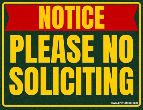 Printable No Soliciting Signs Protect Your Property With Professional
