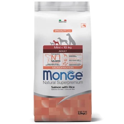 Monge Dog Speciality Adult Mini (Лосось, рис), 2,5 кг - купить с ...