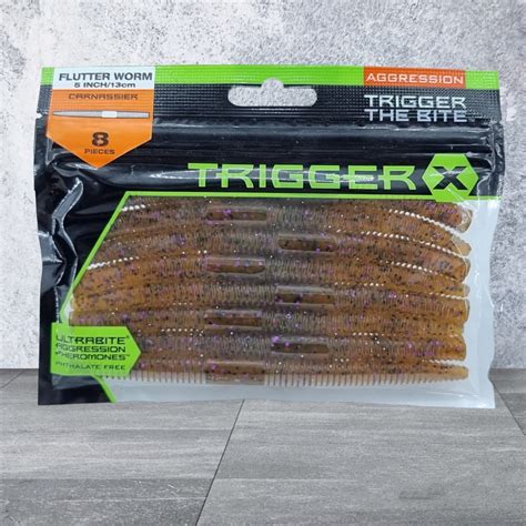 Trigger X Flutter Worm Pumpkin Pez Vivo Tencas Dylan