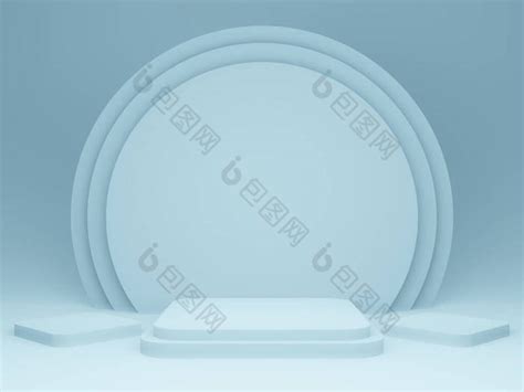 浅蓝色产品架意大利面讲台渲染图片 包图网企业站
