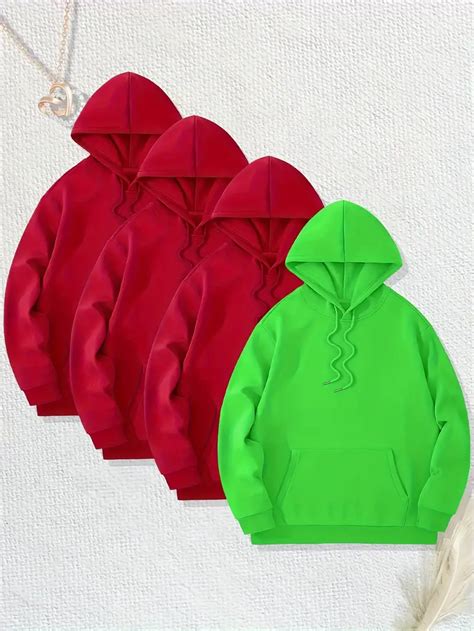 Simple Solid Color Hoodie Kangaroo Pocket Mens Casual Temu New Zealand