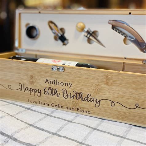 Personalised 60th Birthday Wine Bottle T Set By The Alphabet T Shop