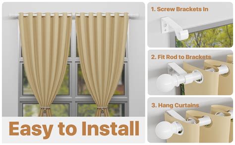 White Curtain Rods For Windows 28 To 50 Inch Heavy Duty
