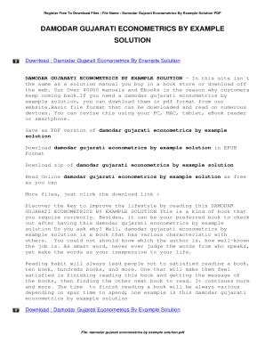 Econometrics By Example Solutions Pdf Fill Online Printable Fillable Blank PdfFiller