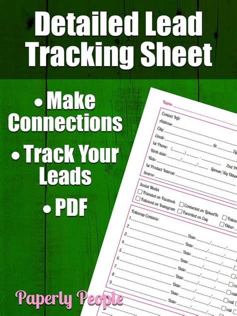 Lead Tracking Sheet Followup Worksheet For All Your Leads Printable