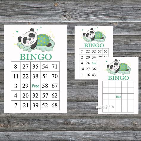 Sleeping Panda Bingo Cardssleeping Panda Bingo Gamepanda P Inspire Uplift