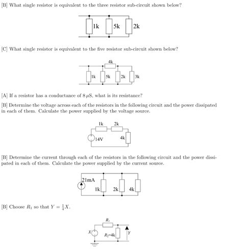 Solved [b] What Single Resistor Is Equivalent To The Three