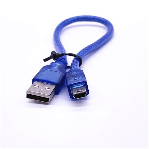 Blue Short Usb 2 0 A Male To Mini 5 Pin B Data Charging Cable Cord Adapter 30cm For Ft232