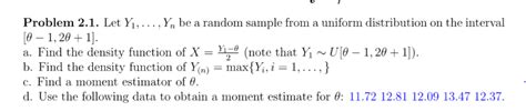 Solved Problem 2 1 Let Yı Yn be a random sample from a Chegg com