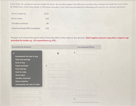 Prepare An Incremental Analysis Which Shows The Chegg