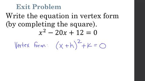 Secondary Math Complete The Square Ppt Download