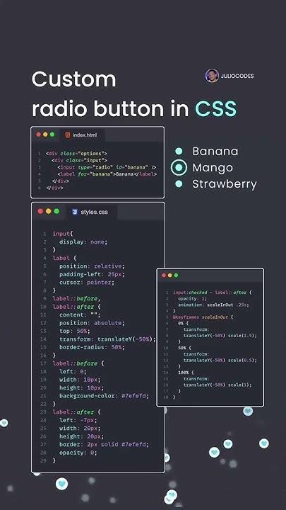 custom radio button animation made with css css animation youtube