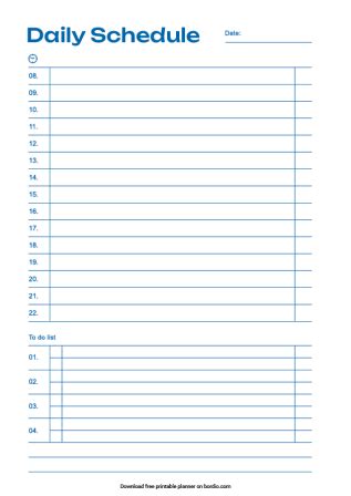 Daily Schedule Printable