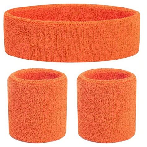 3pcs Neon Sports Sweatbands Set Includes 1 Headband 2 Wristbands
