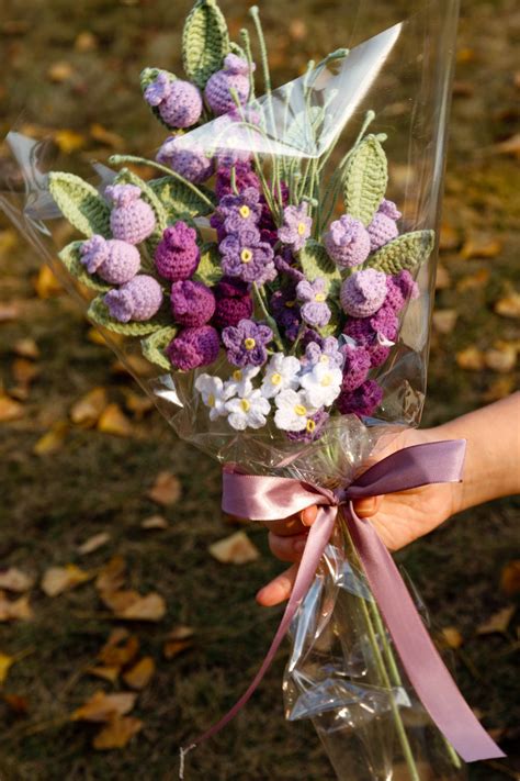 Hookok Bouquet Crochet Purpleberry Bouquet 7 Pieces Hookok
