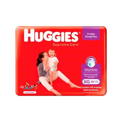 Fralda Huggies Roupinha Supreme Care Jumbo Tamanho Xg C14 Unidades