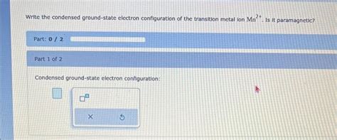 Solved Write The Condensed Ground State Electron