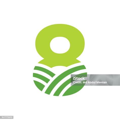 Lettre 8 Logo De Lagriculture Logo Agro Farm Basé Sur Alphabet Pour La