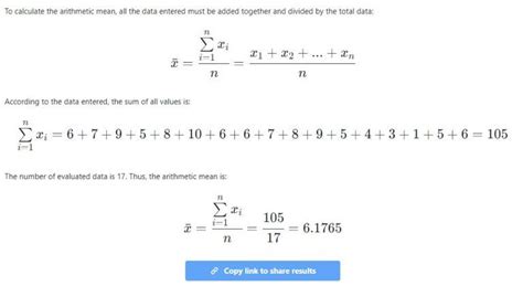 Arithmetic Mean Calculator Online Step By Step 🥇