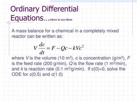 Ppt Ordinary Differential Equations Powerpoint Presentation Free