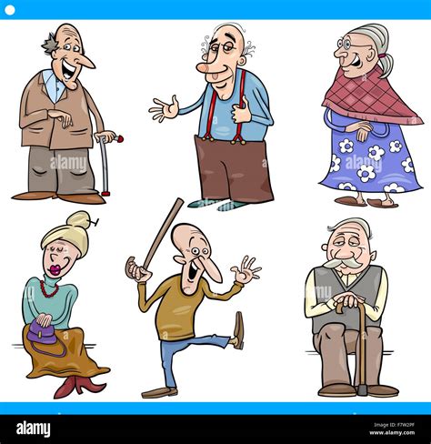 Seniors People Set Cartoon Illustration Stock Vector Image And Art Alamy