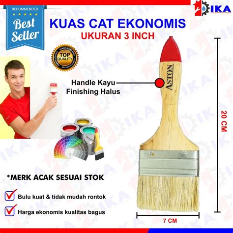 Jual Kuas Cat Tembok 633 Gagang Kayu 3 ” Murah Kuas Cat Serbaguna