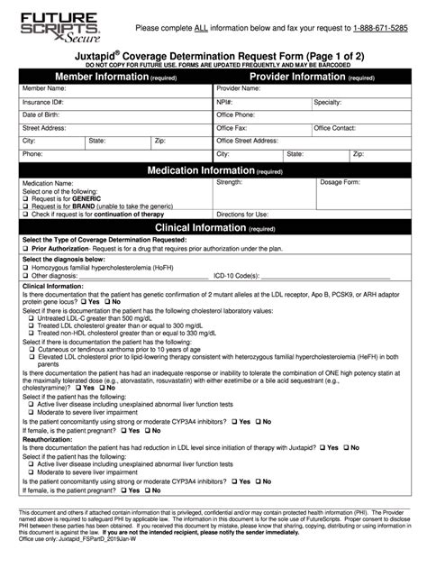 Fillable Online Coverage Determination Request Form Page 1 Of 2 Member Fax Email Print
