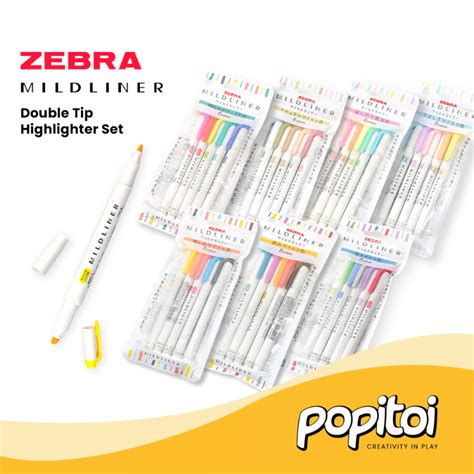 Jual Zebra Mildliner Set Double Tip Highlighter Midliner Pastel Marker