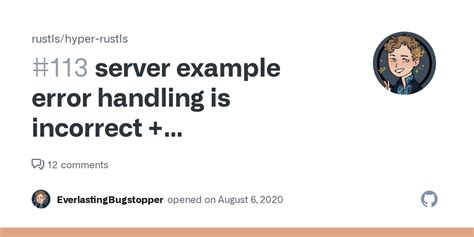 Server Example Error Handling Is Incorrect Documentation Is Insufficient · Issue 113 · Rustls