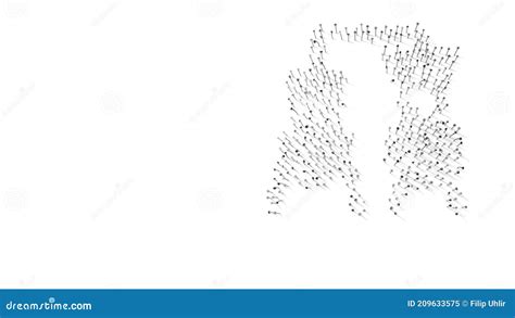 3d Rendering Of Nails In Shape Of Symbol Of Alchemy With Shadows Isolated On White Background