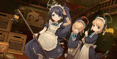 Fondos De Pantalla Blue Archive Chicas Anime Criada Tendou Alice Blue Archive Saiba Momoi