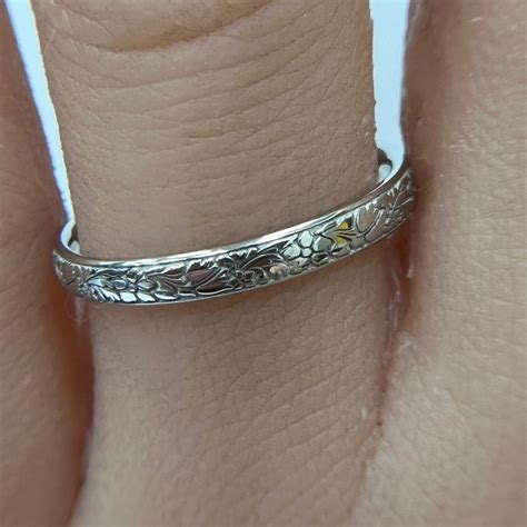Flower Wedding Band Etsy