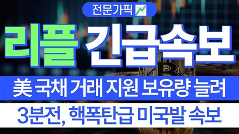 리플 전망💯 美국채 거래 지원 미국발 속보 필수시청 Youtube
