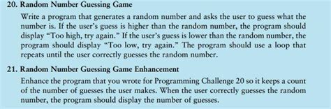 Solved Programming Challenge 21 Random Number Guessing