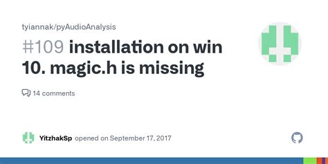 installation on win 10 magic h is missing · issue 109 · tyiannak