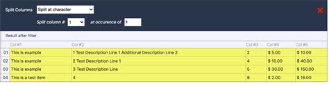 Split Columns Filter Mailparser