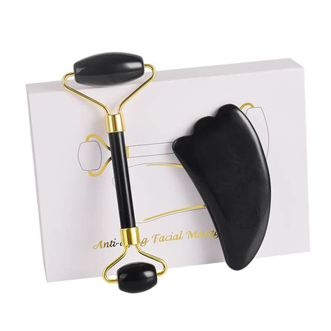 Black Obsidian Roller Gua Sha Tool Set Gua Sha Tool Wholesale