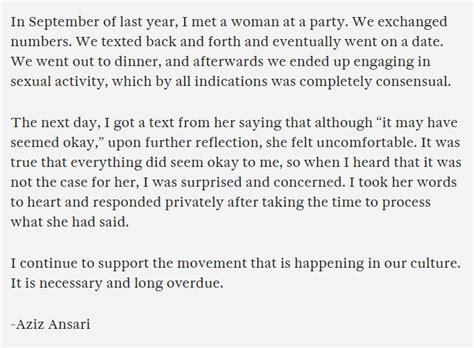 Aziz Ansari Responds To Allegations Of Sexual Assault