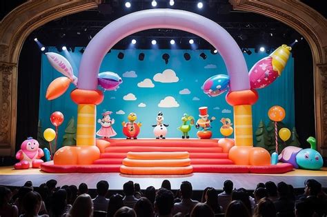 Premium Photo Whimsical Stage Delight Cartoon Inflatable Props
