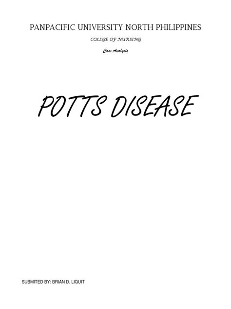 Analysis Of A Case Of Potts Disease A Case Study On A Patient With