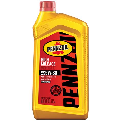 Pennzoil High Mileage 5W 30 Conventional Motor Oil 1 Quart Walmart