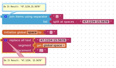Split Text 2 Words 2 Floating Numbers Separated By Space Into 2