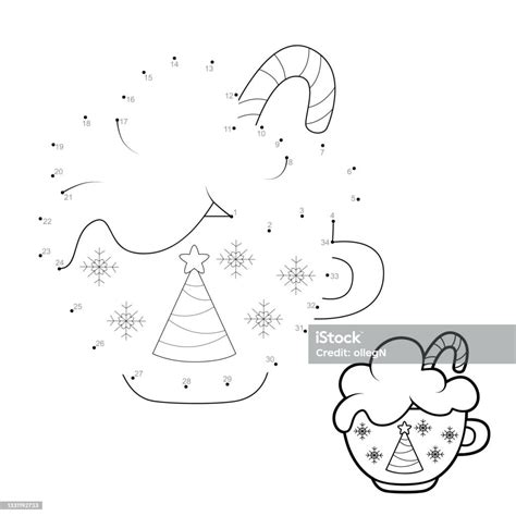 아이들을위한 크리스마스 퍼즐을 점점점 점 게임을 연결합니다 컵 벡터 일러스트레이션 0명에 대한 스톡 벡터 아트 및 기타 이미지 0명 벡터 숫자 Istock