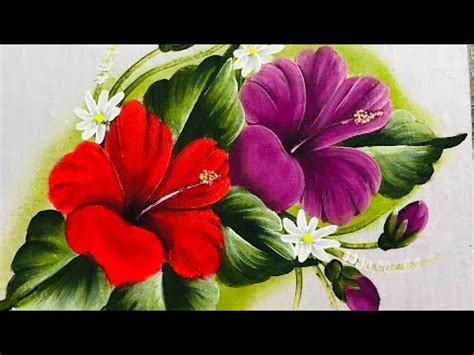 Aprenda Pintar Hibisco Youtube Flower Painting Flower Drawing