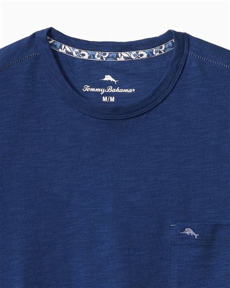 Tommy Bahama Bali Beach Crew T Shirt Bering Blue Dans Southern Prep