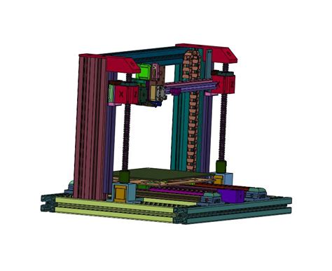 高性能铝合金高框架模组化3d打印机 Step 模型图纸下载 懒石网
