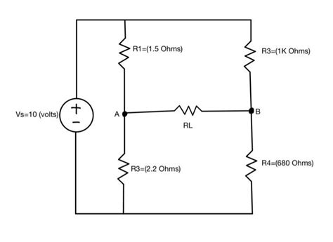 Solved R115 Ohms R31k Ohms Vs10 Volts W A B B Rl